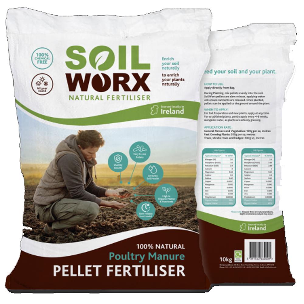 SOIL WORX CHICKEN MANURE PELLETS 10KG | Clonmel Garden Centre | Ireland