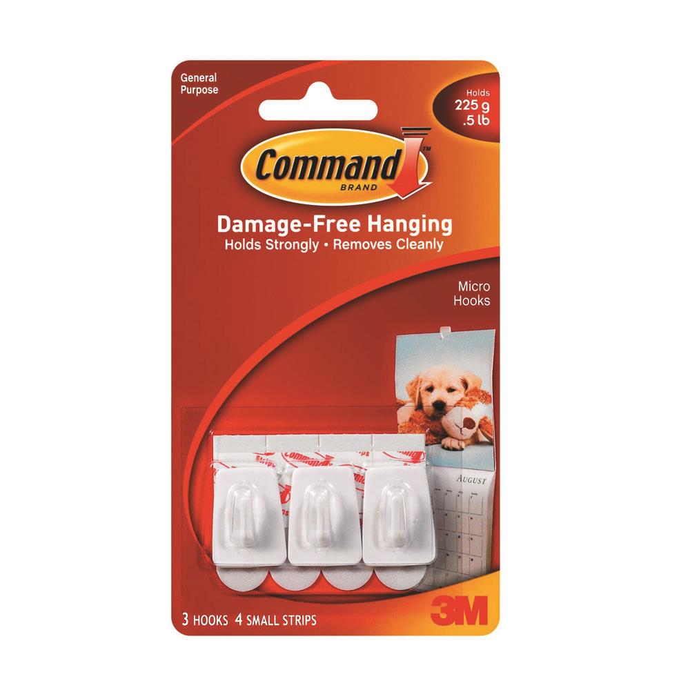 COMMAND 3M MICRO HOOK ( 3 HOOKS 4 STRIPS) | 3M17066 | Topline Heavins ...
