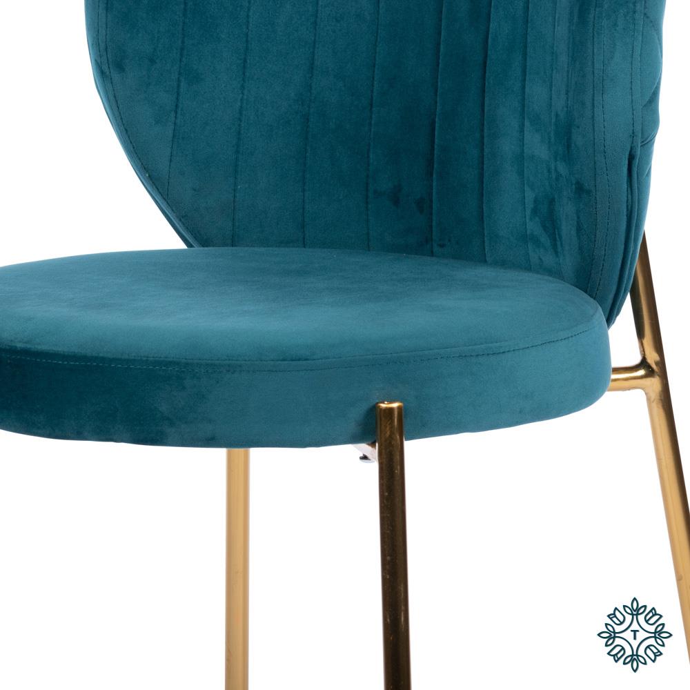 DIAMOND STITCH ACCENT CHAIR TEAL VELVET | Castle Davitt Furniture | Ireland