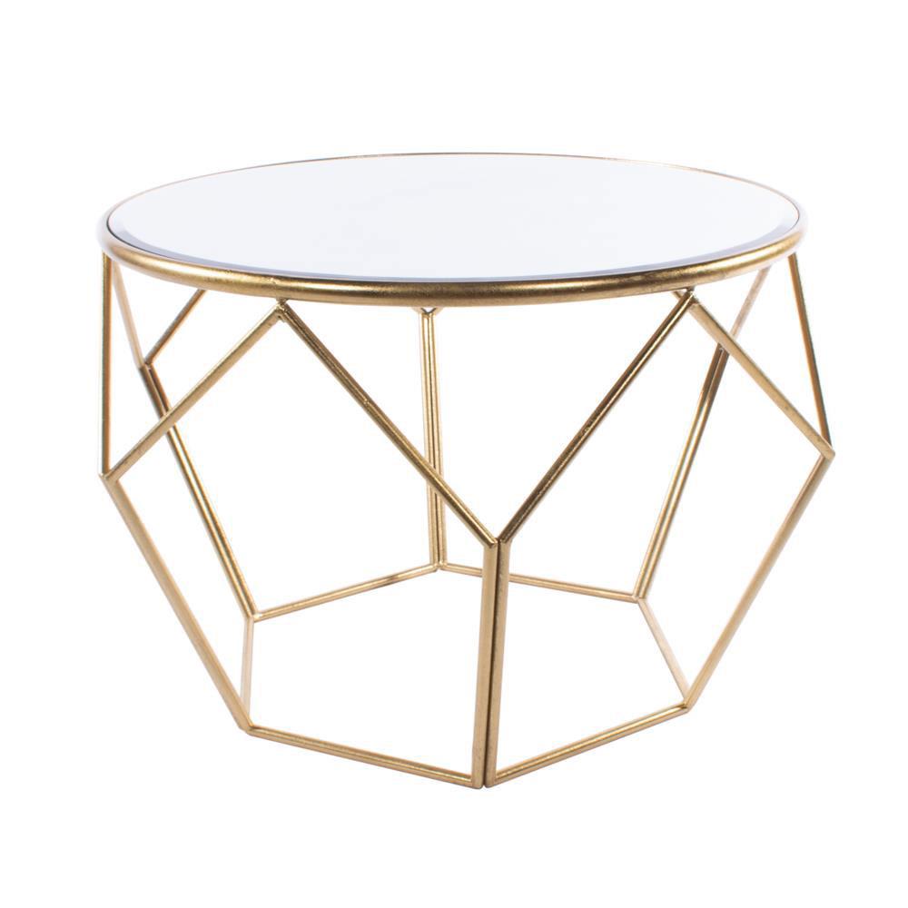GEOMETRIC END TABLE MIRRORED GOLD | Castle Davitt Furniture | Ireland