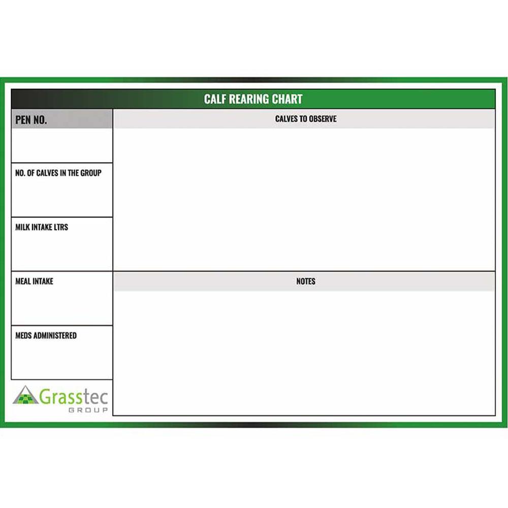 Calf Rearing Chart Whiteboard | grasstecshop.com