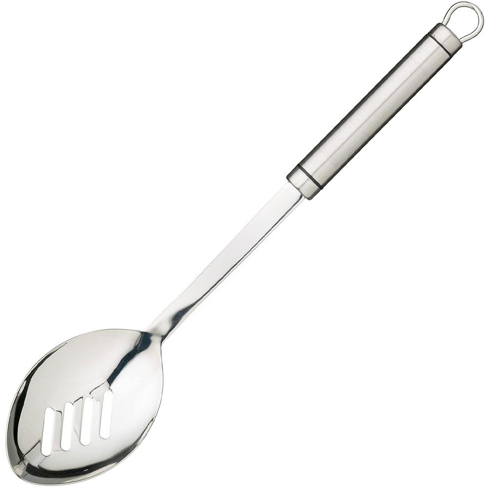 KitchenCraft Stainless Steel Long Oval Handle Slotted Spoon | Stakelums ...