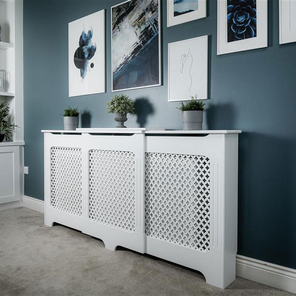 Tema Classic Adjustable White Radiator Cabinet Large | Stakelums Home ...