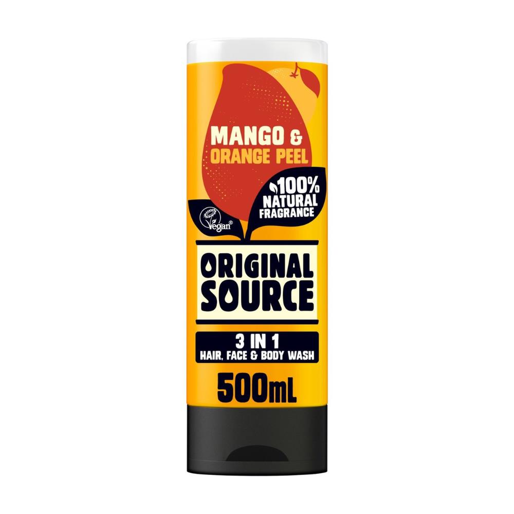 Original Source Mango & Orange Peel 3-in-1 Hair, Face & Body Wash 500ml