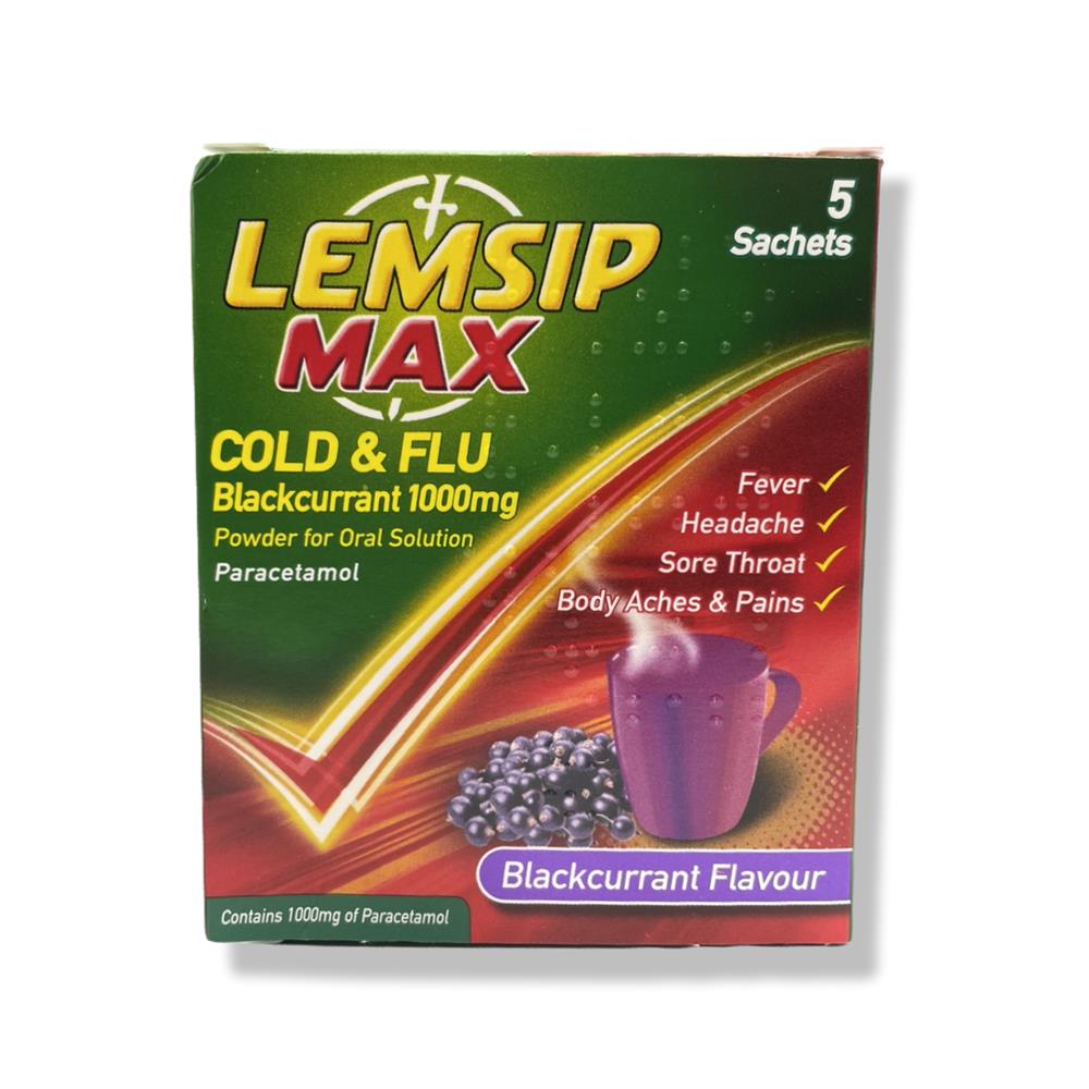 LEMSIP MAX COLD & FLU 1000MG BLACKCURRANT | O'Dwyers Pharmacy | Cashel ...