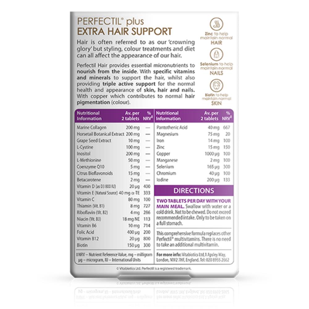 Perfectil Plus Hair Extra Support 60 Tablets | Mellericks Pharmacy ...