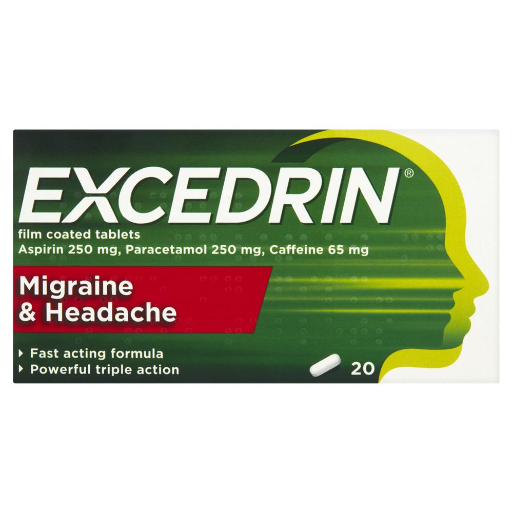 Excedrin Migrane & Headache Tablets 20 Pack | Mellericks Pharmacy ...