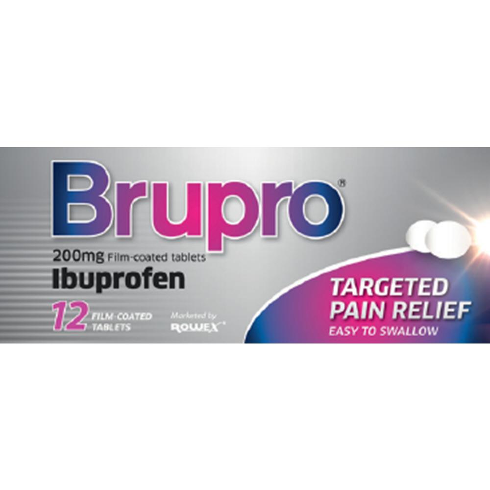 Brupro Ibuprofen 200mg Film-Coated Tablets 12 Pack | Mellericks ...