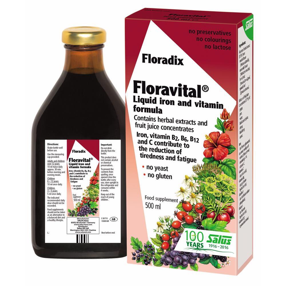 Floradix Floravital Liquid Iron and Vitamins 500ml | Mellericks ...