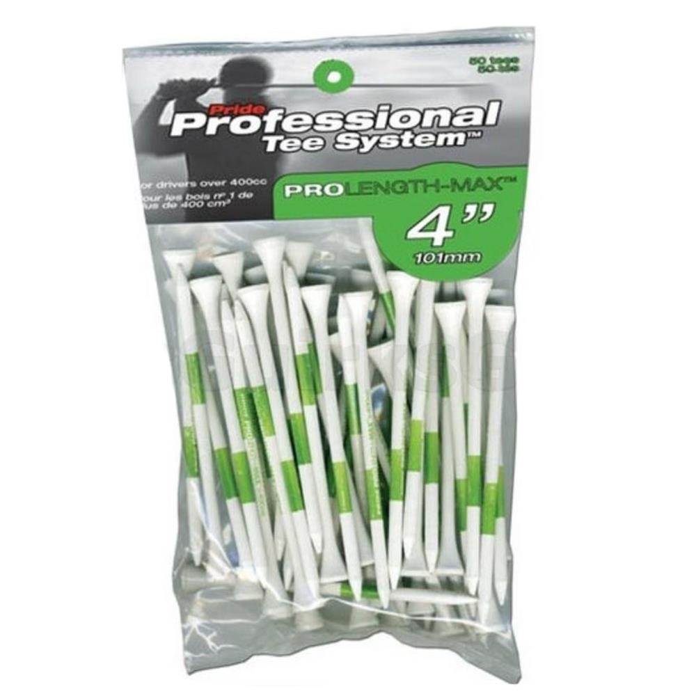 Pride Golf Tee Pro Tees Wooden 4" Green (50 Pack) CL3H90204