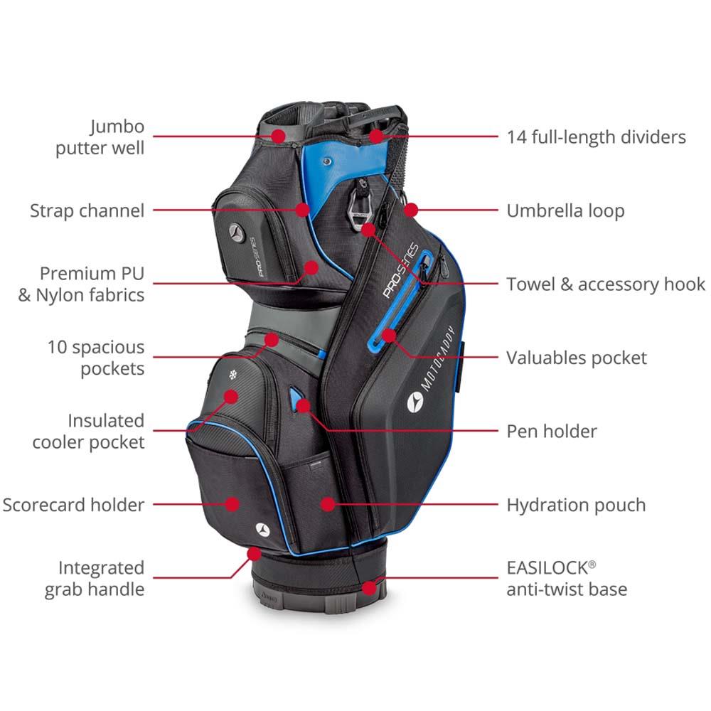 Motocaddy Pro Series Cart Bag Black - Blue MO25A0302