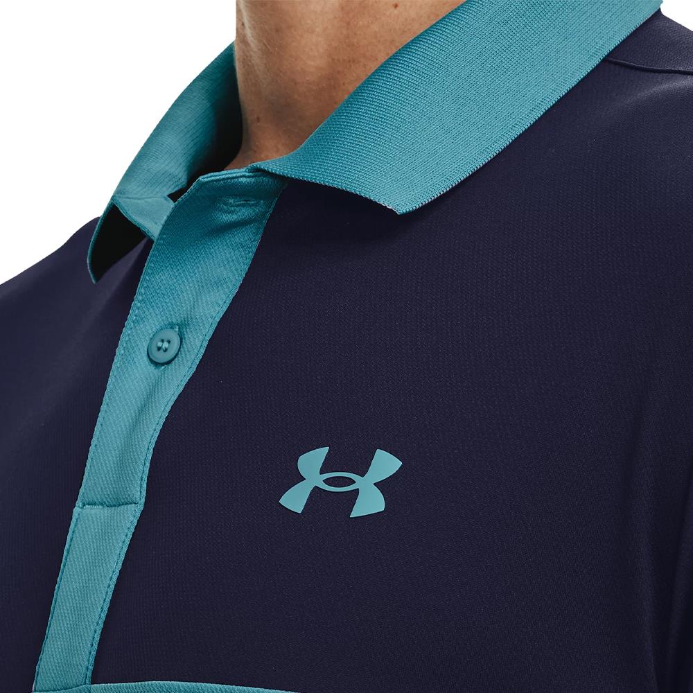 Under Armour Gents Performance 3.0 Colorblock Polo Shirt Glacier Blue (433)