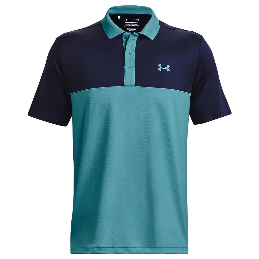 Under Armour Gents Performance 3.0 Colorblock Polo Shirt Glacier Blue (433)