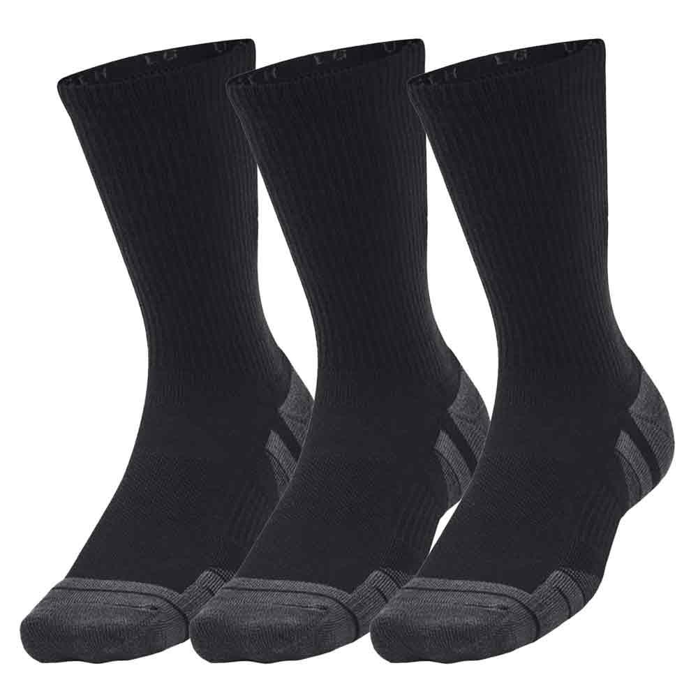 Under Armour Unisex Performance Tech 3-Pack Crew Socks Black (001)
