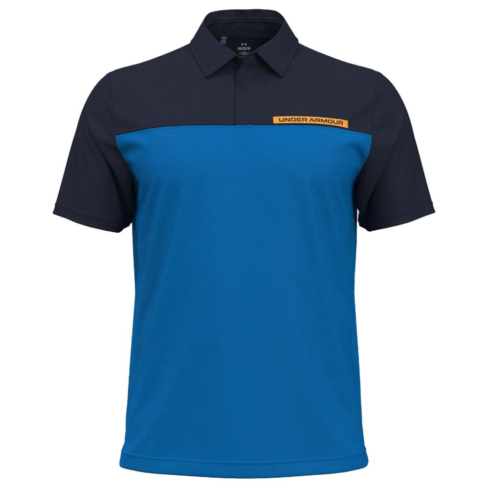 Under Armour Gents Tee To Green Color Block Polo Shirt Photon Blue (406)