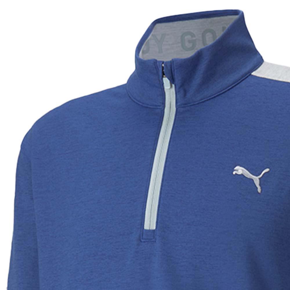 Puma Gents Cloudspun T7 1/4 Zip Top Blue - Grey