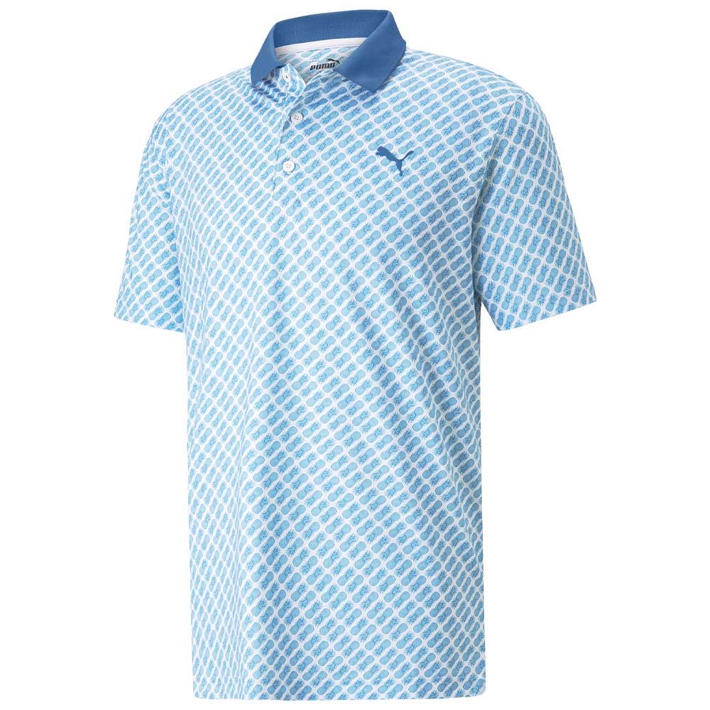 Puma Gents Mattr Pineapples Polo Shirt Lake Blue
