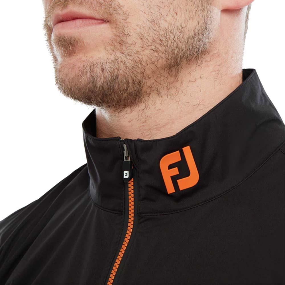 FootJoy Gents HydroKnit Waterproof Half Zip Sapphire - Black - Orange