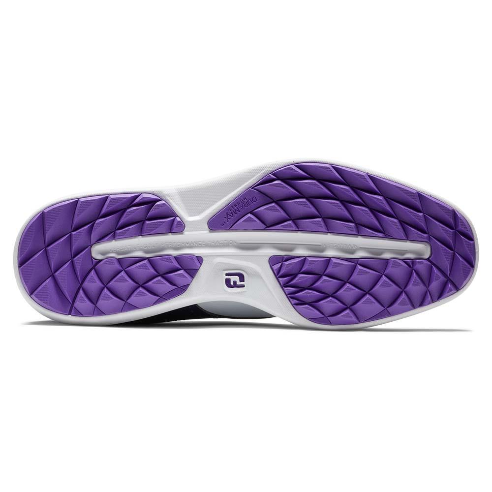 FootJoy Ladies FJ Traditions Spikeless Shoes White - Navy - Purple