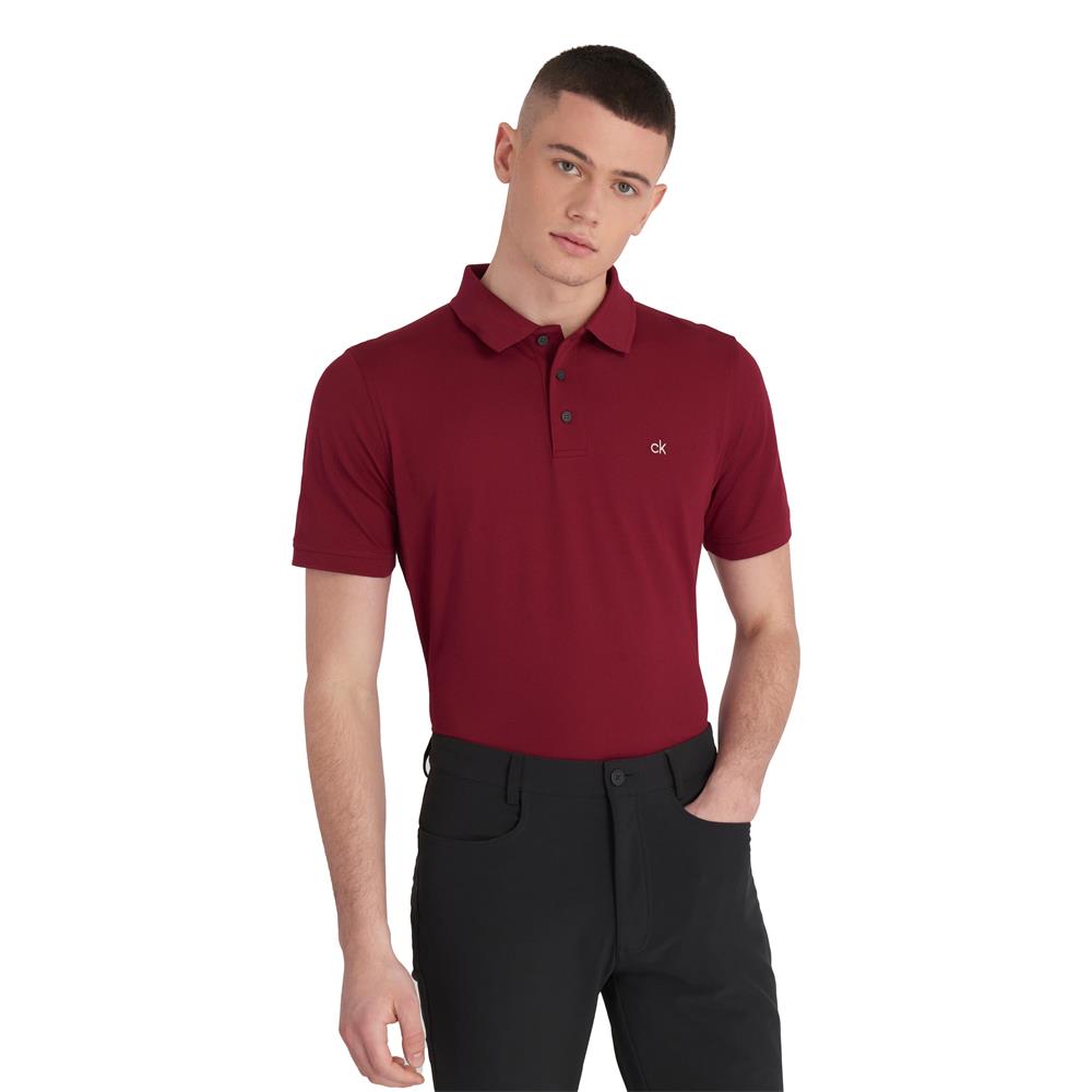 Calvin Klein Golf Gents Planet Cotton Polo Shirt Burgundy
