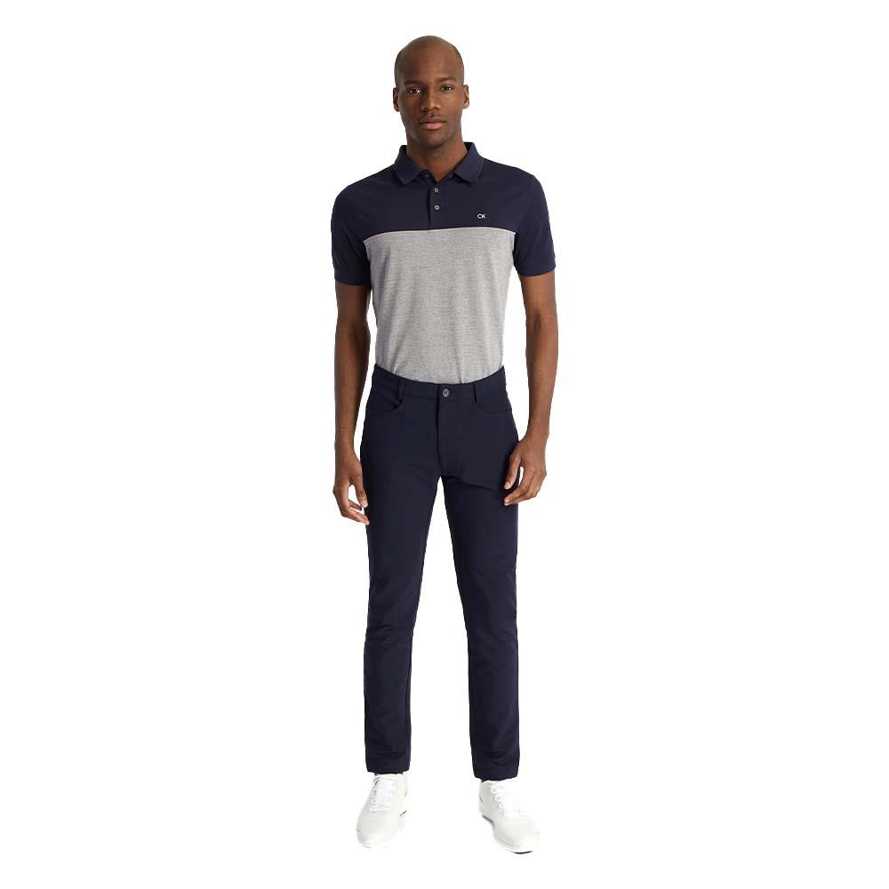 Calvin Klein Golf Gents Colour Block Polo Shirt Navy - Silver