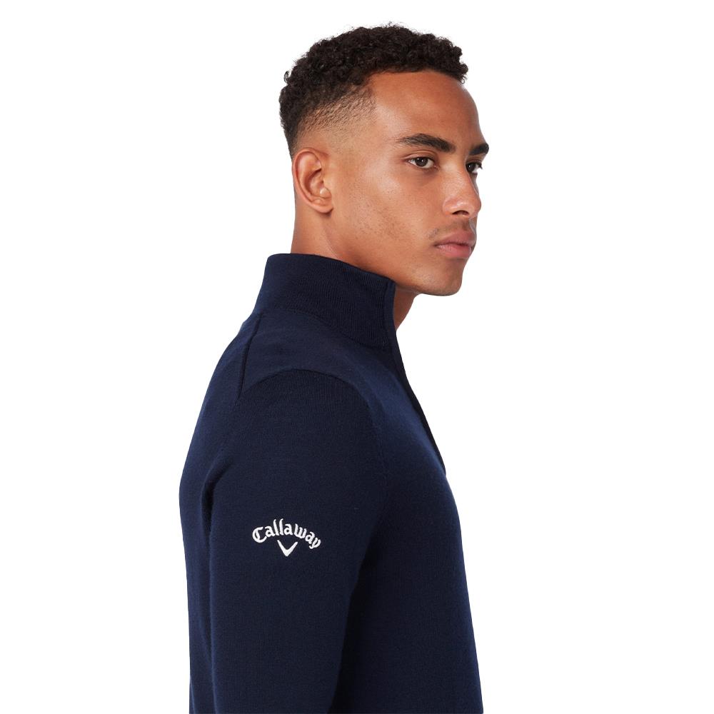 Callaway Gents Long Sleeve ¼ Zip Merino Sweater Dark Navy (401)