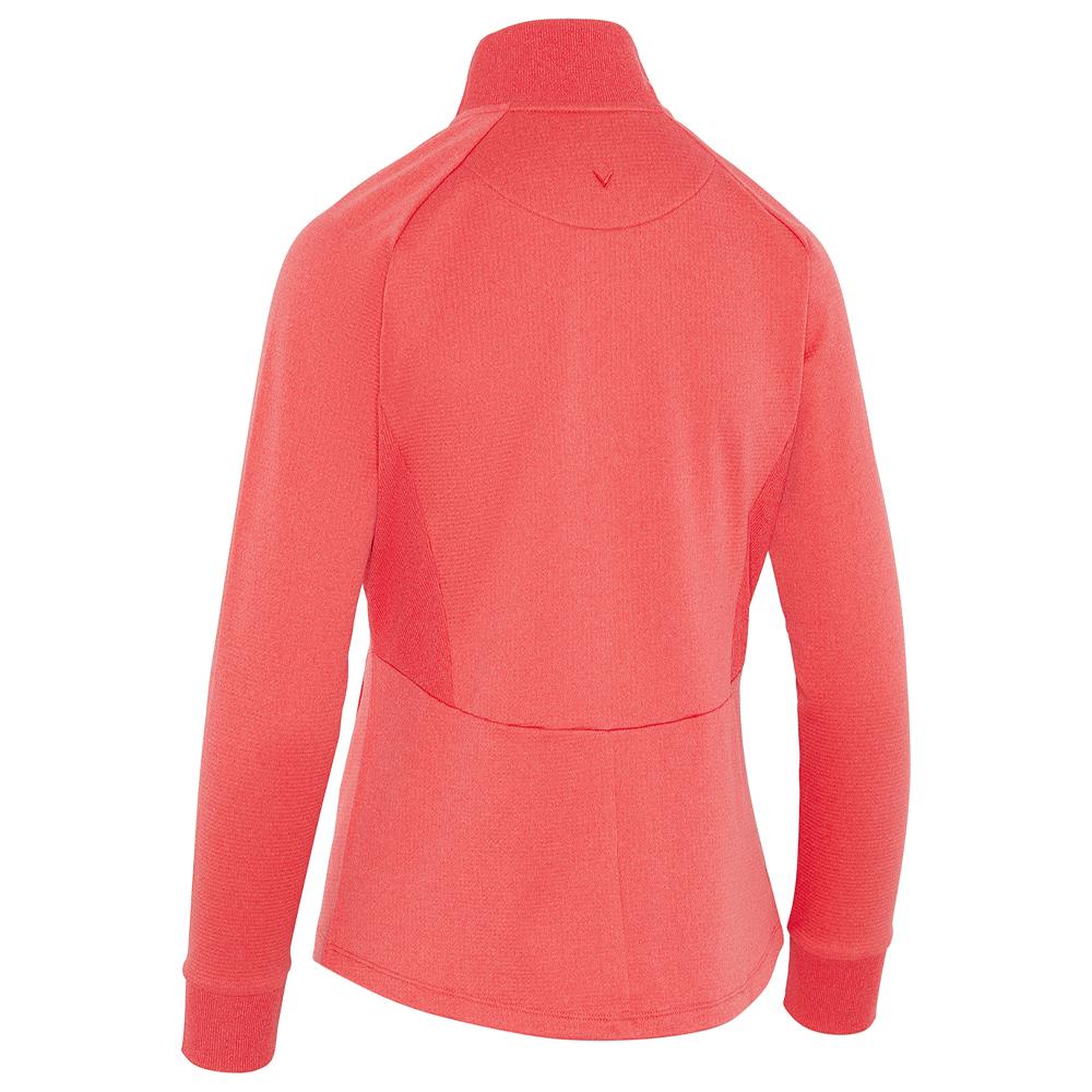 Callaway Ladies Waffle Full Zip Fleece Jacket Paradise Pink Heather (692)