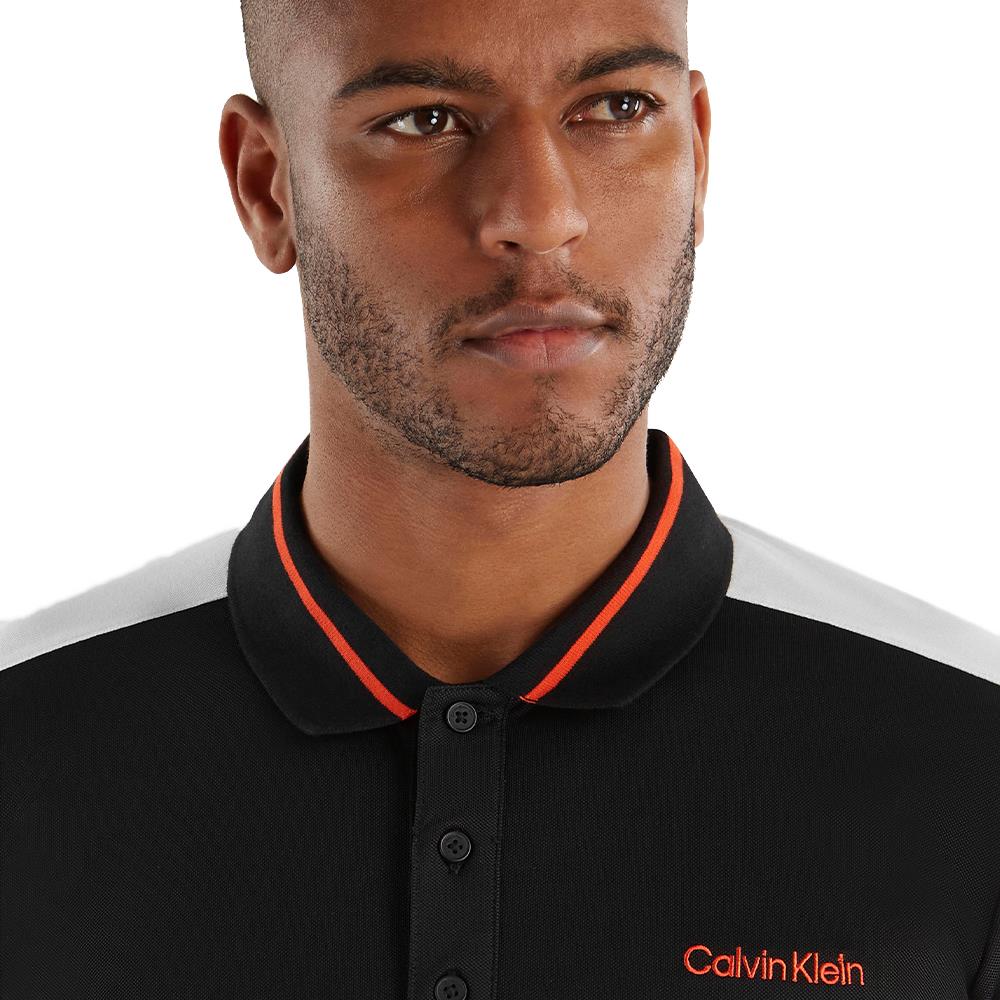 Calvin Klein Golf Gents Evans Long Sleeve Hybrid Polo Shirt Black