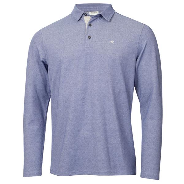Calvin Klein Golf Gents Bayard Long Sleeve Polo Shirt French Blue