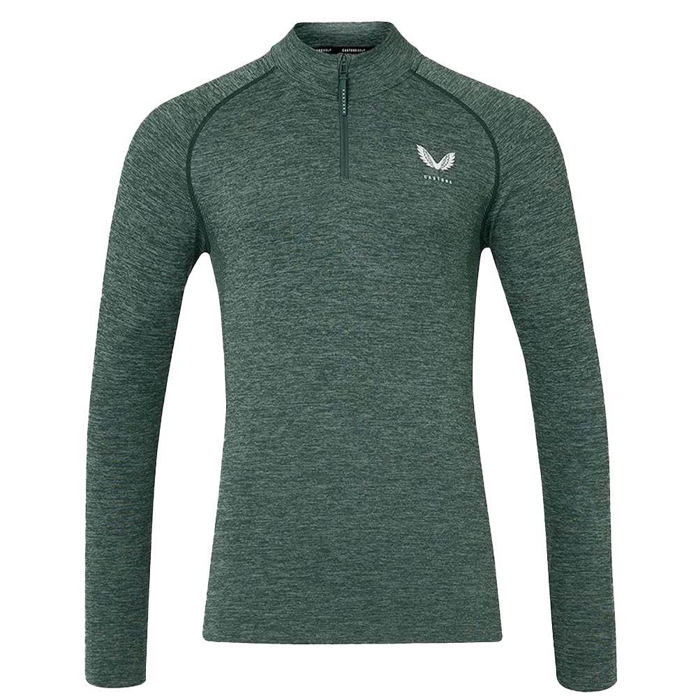 Castore Gents Body Map Seamless ¼ Zip Top Pine Grey