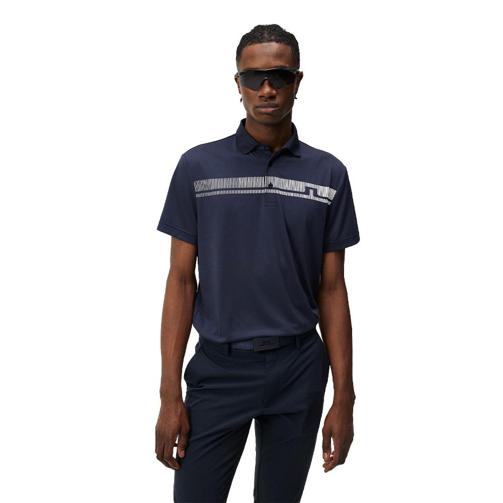 J.Lindeberg Gents Klas Regular Fit Golf Polo Shirt Navy (6855)