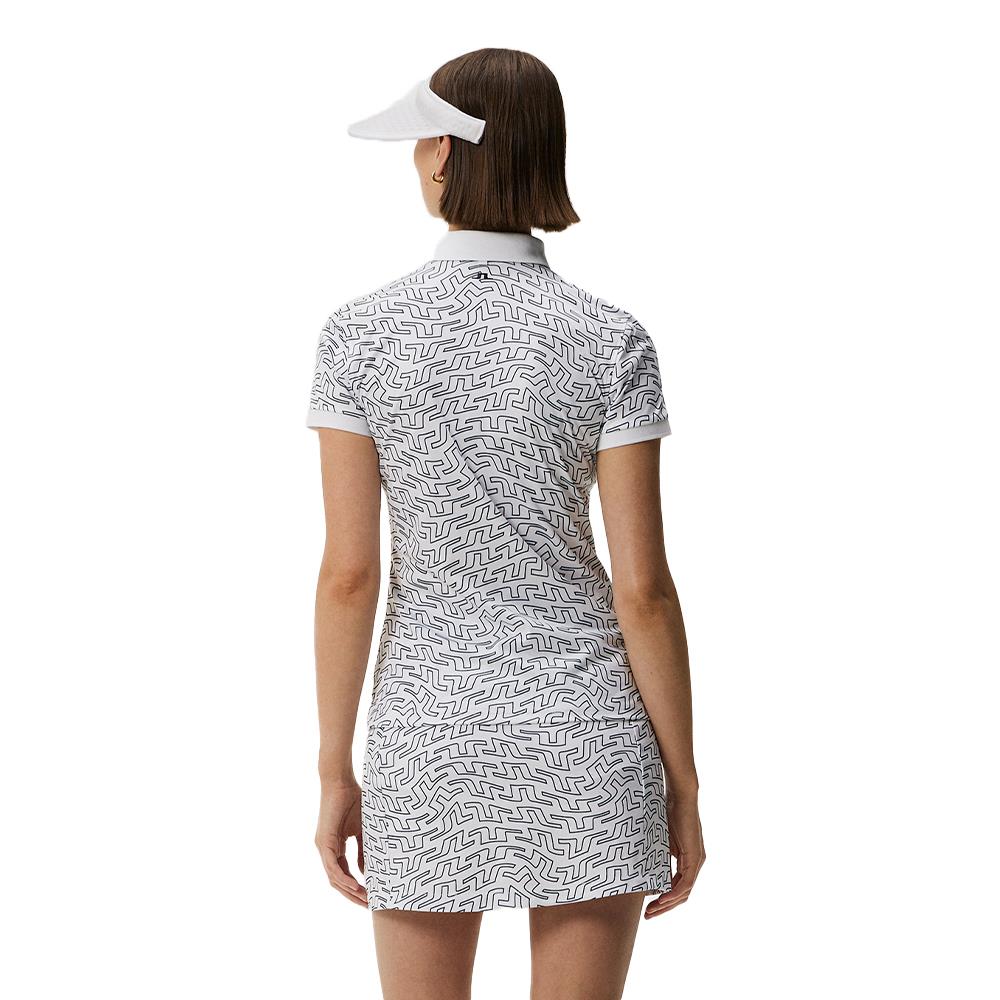 J.Lindeberg Ladies Tour Tech Print Polo Shirt Ouline Bridge (A035)