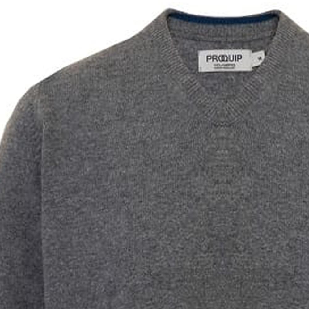 Proquip Gents Herdwick Lambswool Vee Neck Sweater Grey