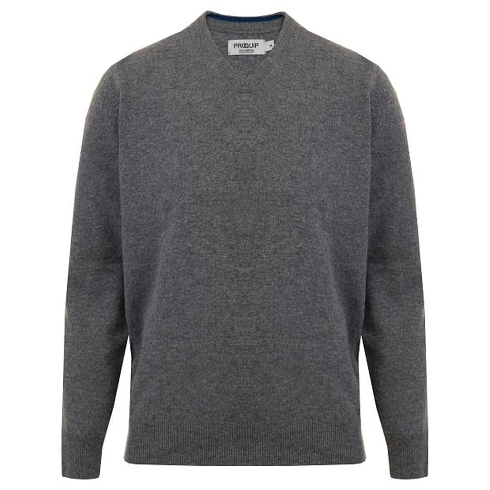 Proquip Gents Herdwick Lambswool Vee Neck Sweater Grey