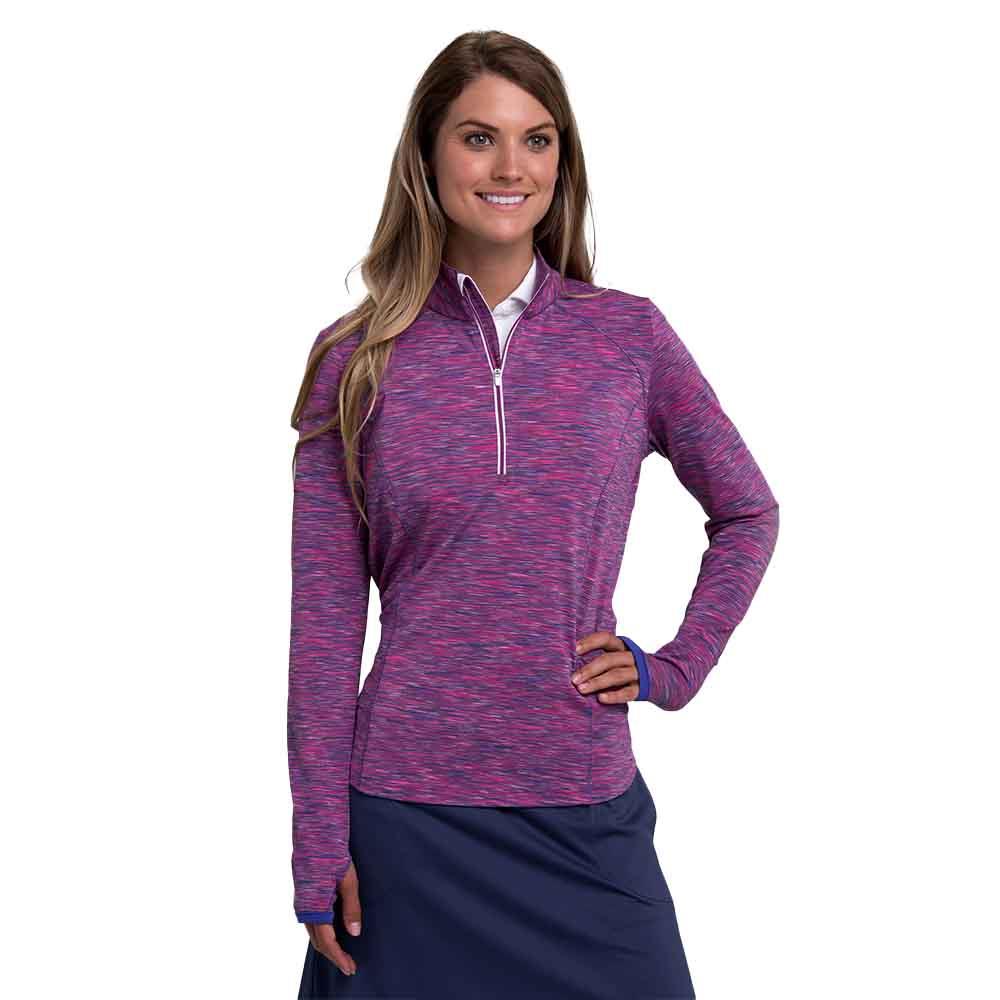 Zero Restriction Ladies Shae Zip Mock Razzle