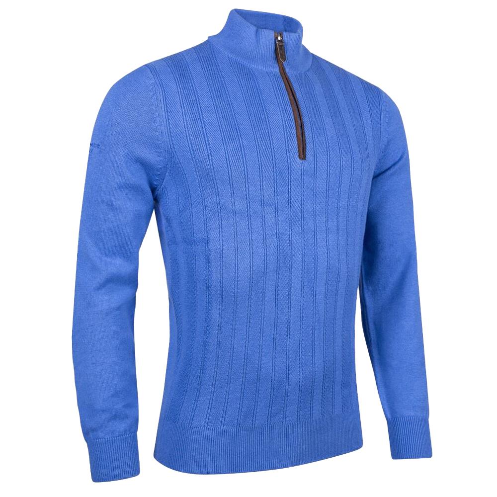 Glenmuir Gents Solway Zip Neck Sweater Tahiti Marl