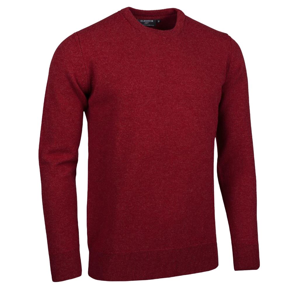 Glenmuir Gents Morar Crew Neck Lambswool Sweater Poppy Melange