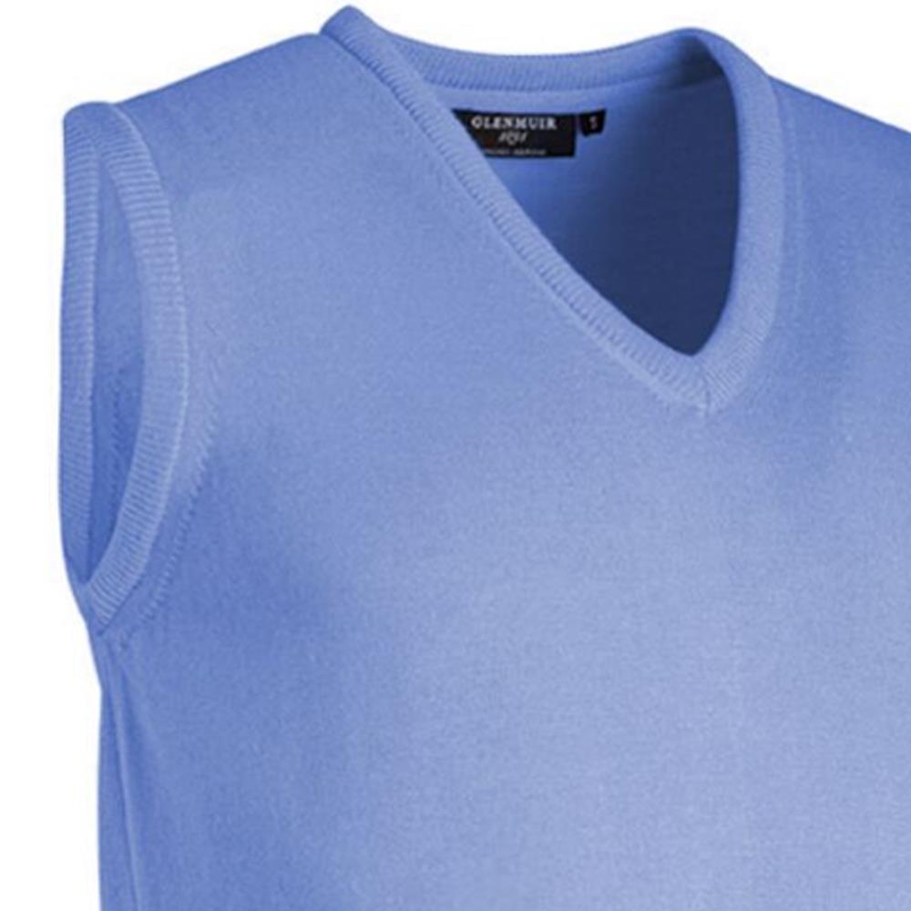 Glenmuir Gents Rankin V Neck Merino Wool Slipover Light Blue