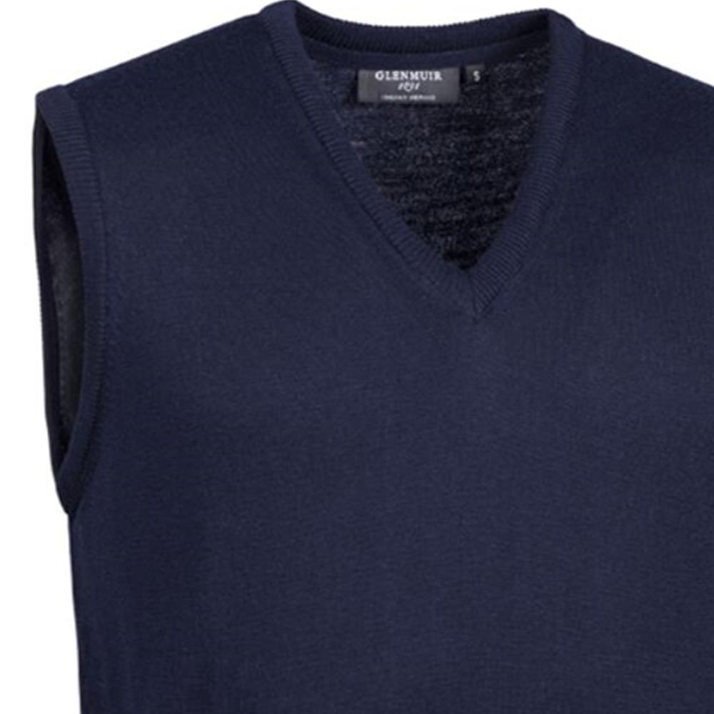Glenmuir Gents Rankin V Neck Merino Wool Slipover Navy