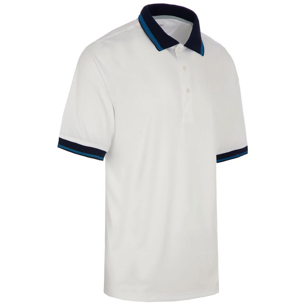 Proquip Gents Sub-7 Plain Polo Shirt White Navy Royal
