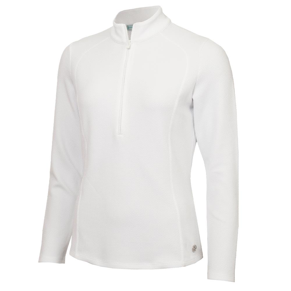 Green Lamb Neve Zip Neck Top White