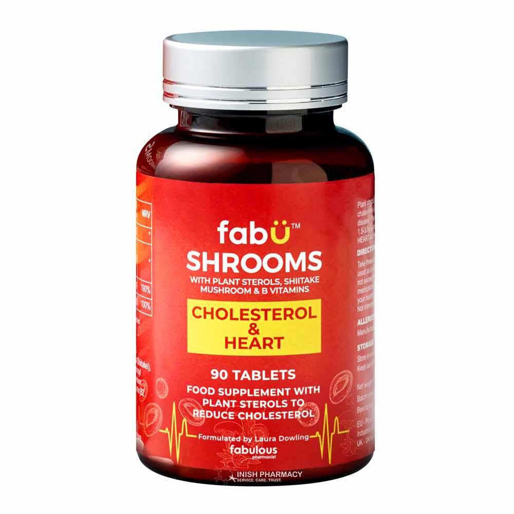 FabU Shrooms Cholesterol & Heart 90 Tablets | Inish Pharmacy | Ireland