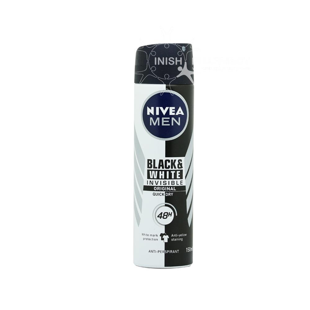 Nivea Men Invisible Black & White 48H Anti-Perspirant Deodorant 150ml ...