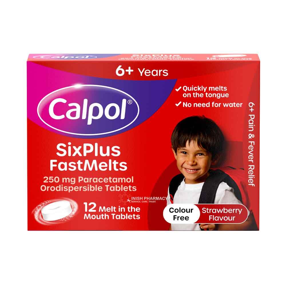 Calpol Six Plus Fastmelts 12 Tablets | Inish Pharmacy | Ireland
