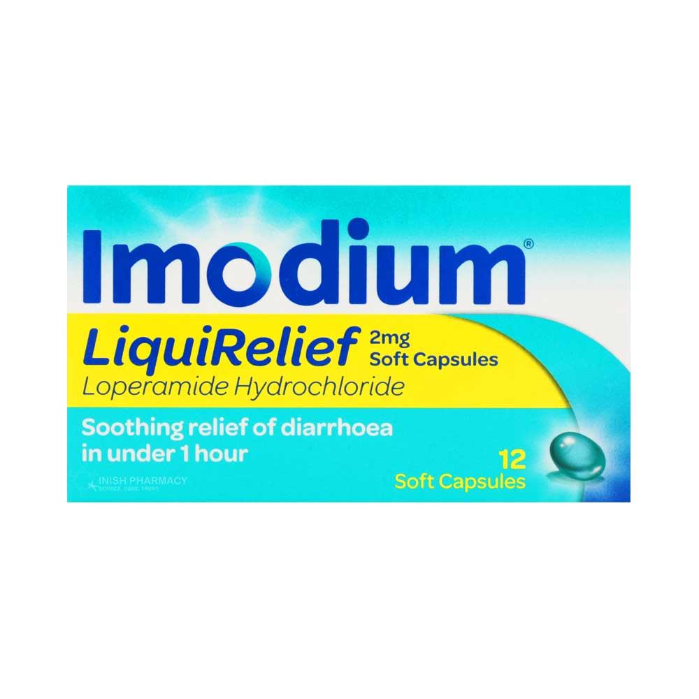 Imodium Liquirelief Loperamide 2mg Capsules 12 Pack | Inish Pharmacy ...