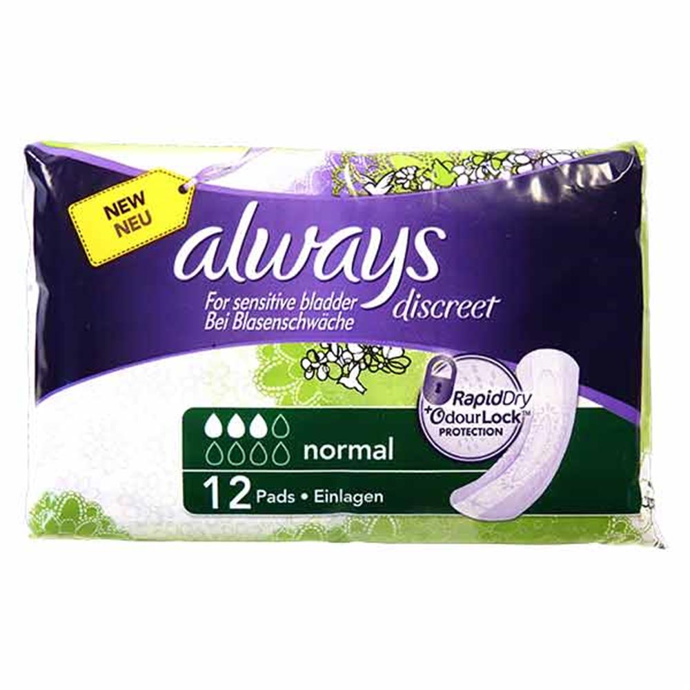 Always Discreet For Sensitive Bladder Normal Pads 12 Pack | Inish ...