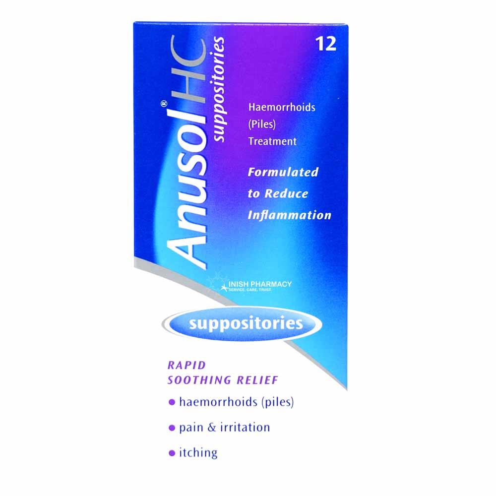 Anusol HC Suppositories 12 Pack | Inish Pharmacy | Ireland