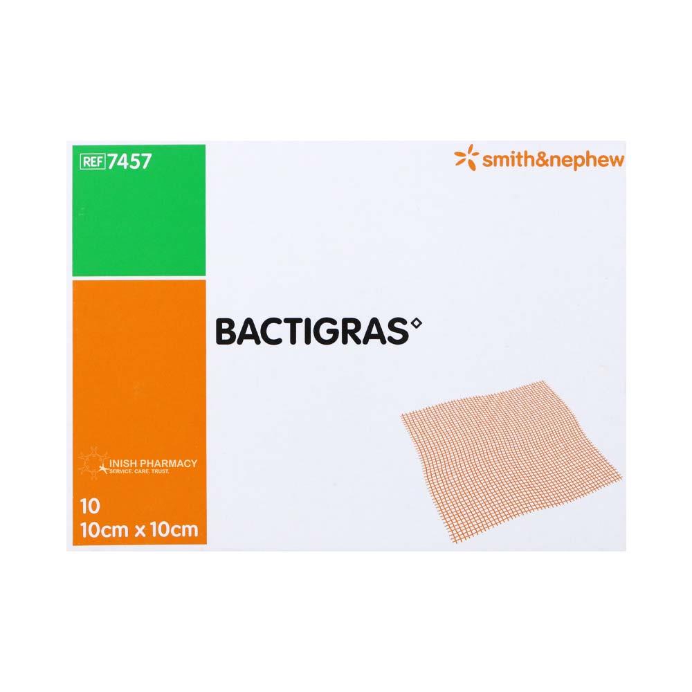 BACTIGRAS Cotton Gauze Paraffin Dressing 10cm x 10cm Pack of 10 | Inish Pharmacy | Ireland