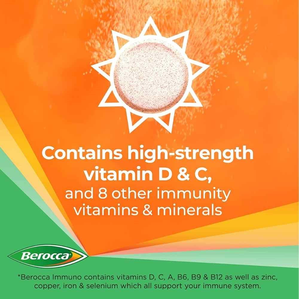 Berocca Immuno Sugar-Free Orange Effervescent Tablets 15 Pack | Inish ...