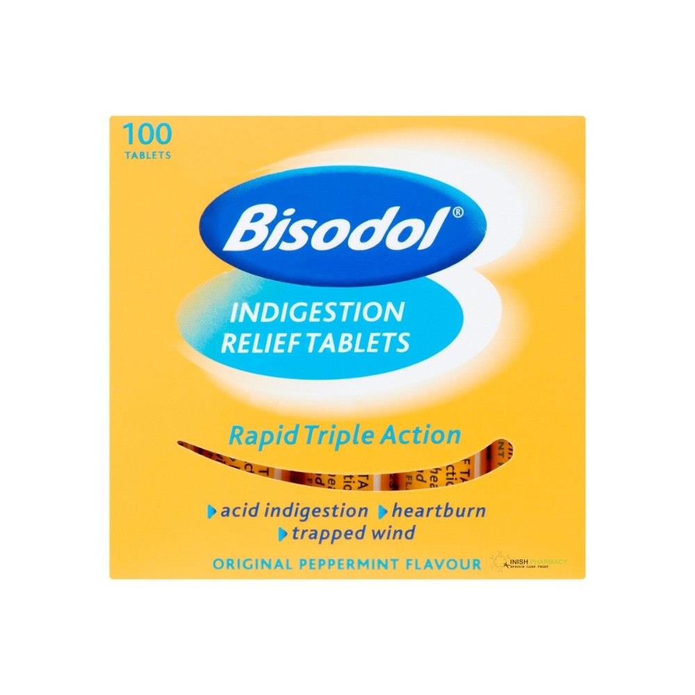 Bisodol Antacid Chewable Tablets 100 Tablets | Inish Pharmacy | Ireland